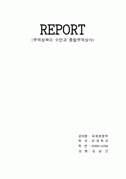 무역정책의 수단과 종합무역상사
