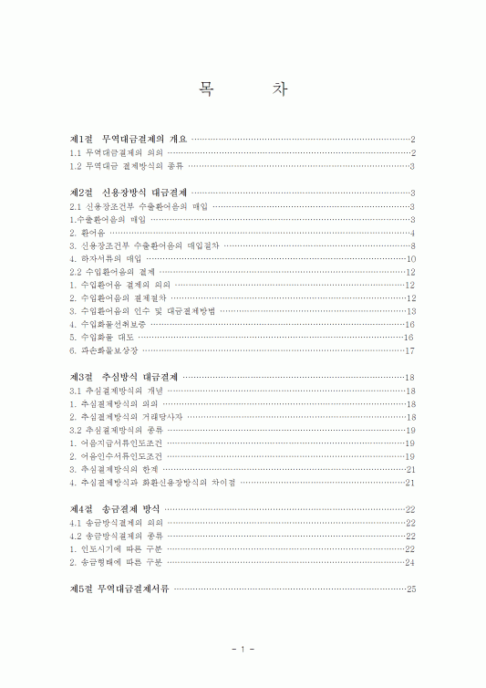 무역결제의 종류와 형태