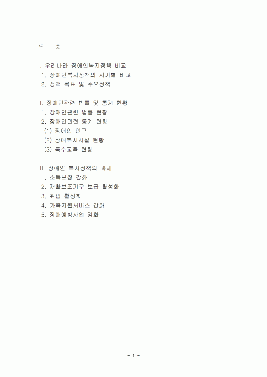 장애인복지정책 비교