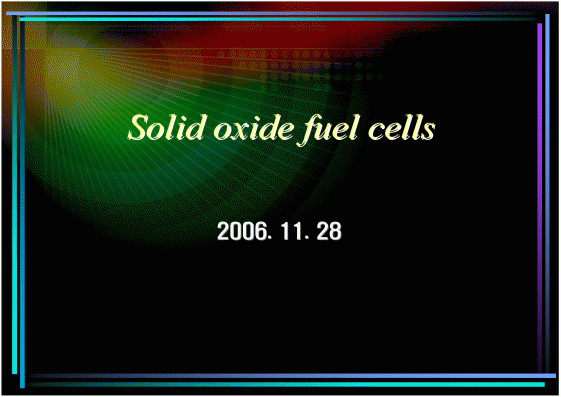 Solid oxide fuel cells
