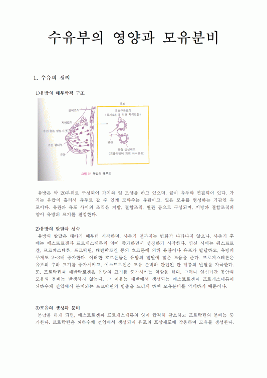 수유부의 영양