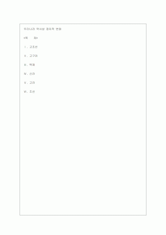 우리나라 역사상 정치적 변화