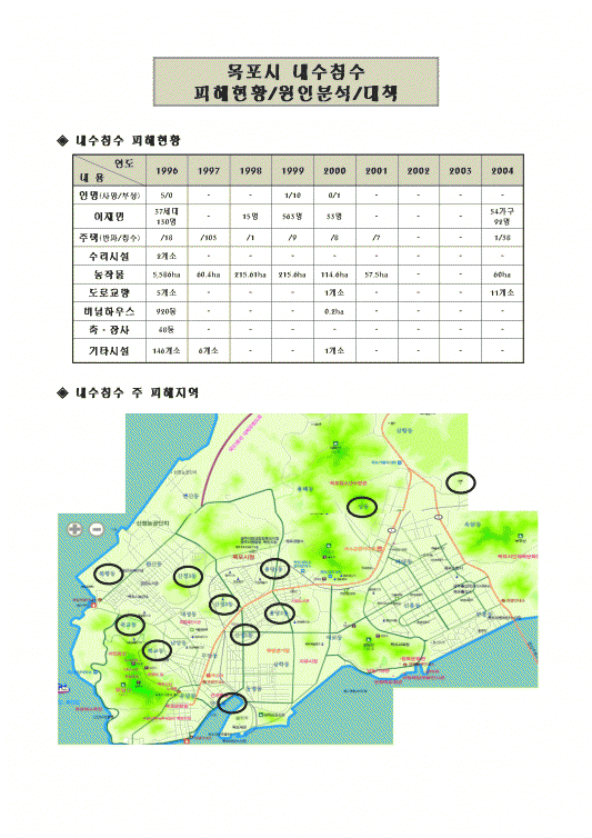 목포시 내수침수 피해현황 원인분석 및 대책