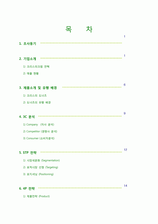 [마케팅관리]크리스피크림 도넛의 마케팅 분석 및 향후전략
