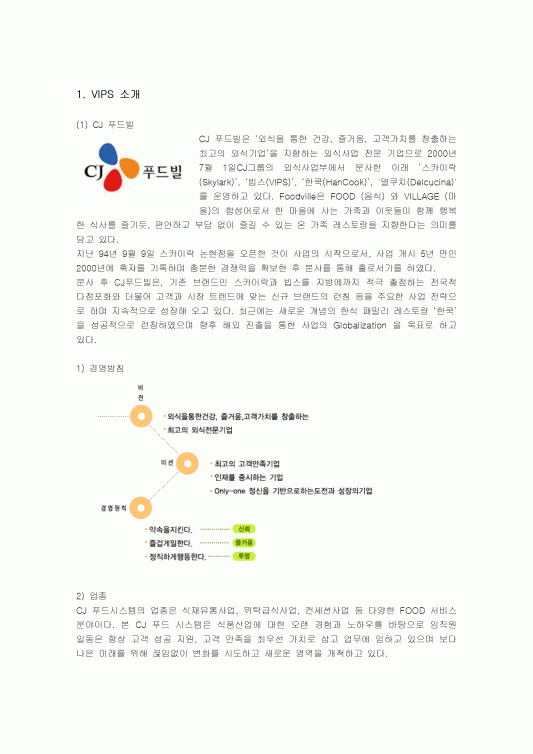 CJ푸드빌 빕스(VIPS)의 마케팅전략과 성공요인
