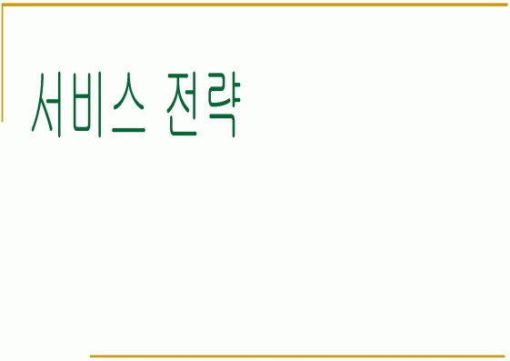 서비스전략 레포트 자료
