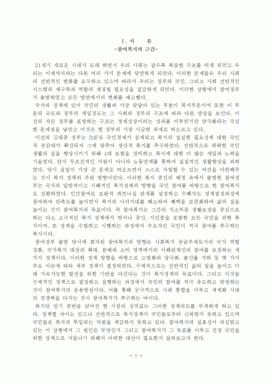 참여정부의 복지정책