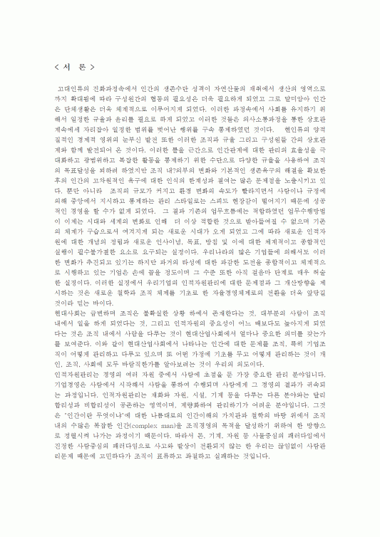 인적자원 레포트 자료