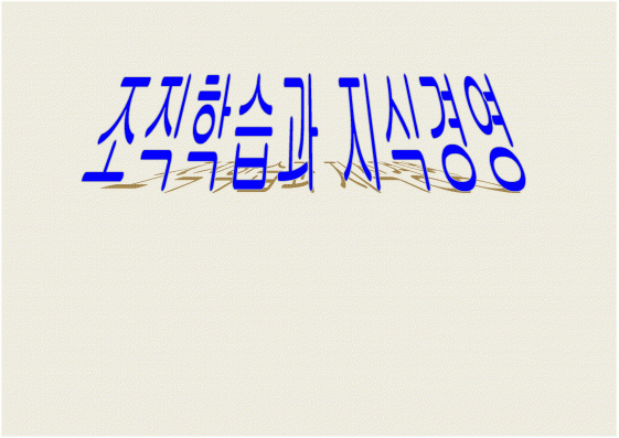 [경영학] 학습조직과 지식경영의 관한 발표자료