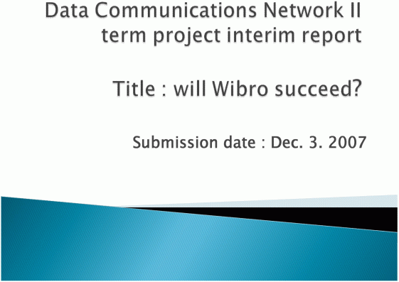 will Wibro succeed(최종), 와이브로