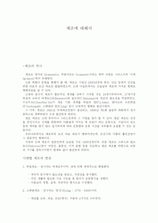 [체육]체조 레포트 자료