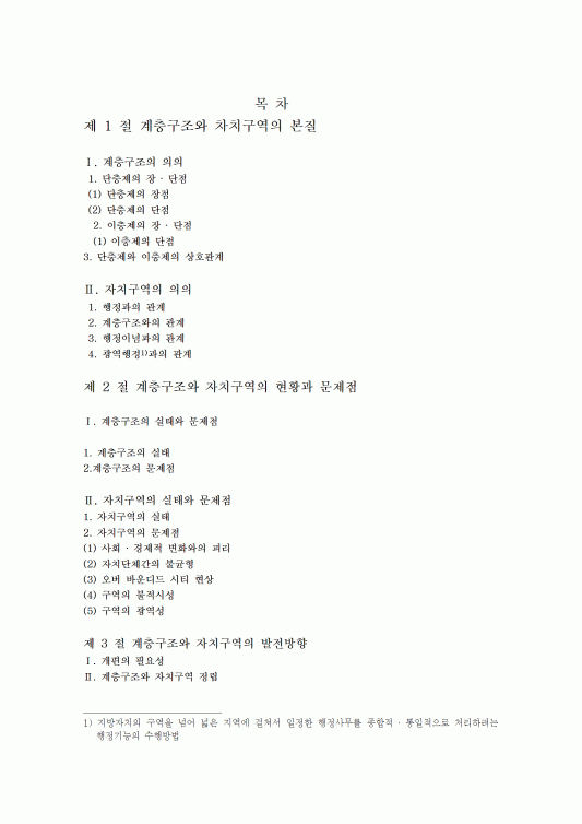 도시정부의 계층구조와 자치구역