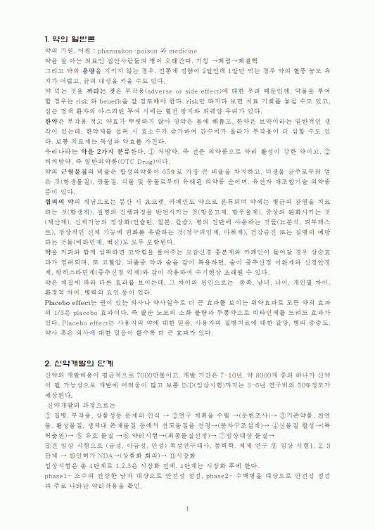 약학 약에 대하여