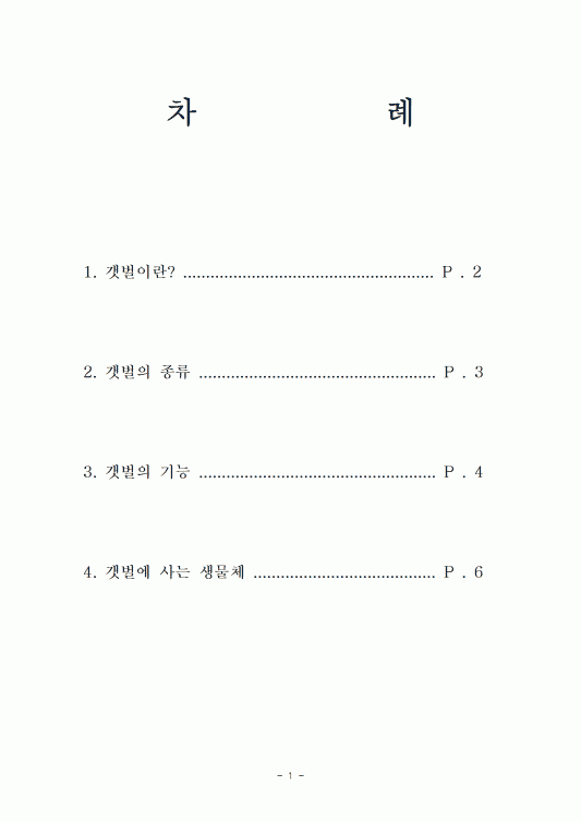 갯벌이란 레포트 자료