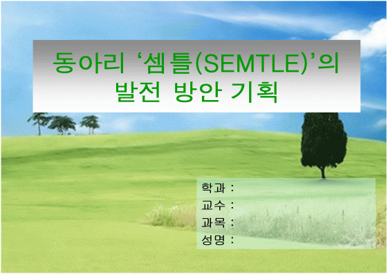 [인문]동아리 셈틀 기획방안