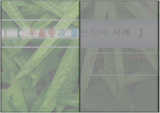 [사회복지]우울증과 불안장애-파워포인트발표자료