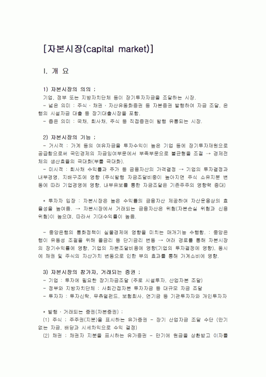 자본시장 레포트 자료