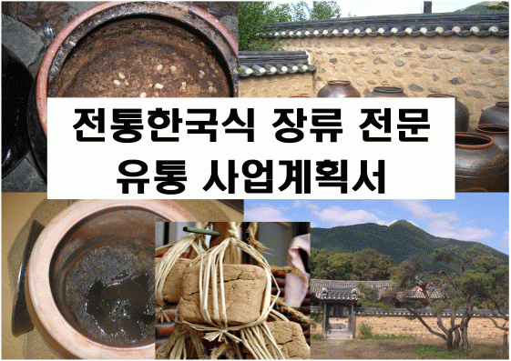전통한국식 장류 전문 유통 사업 계획서