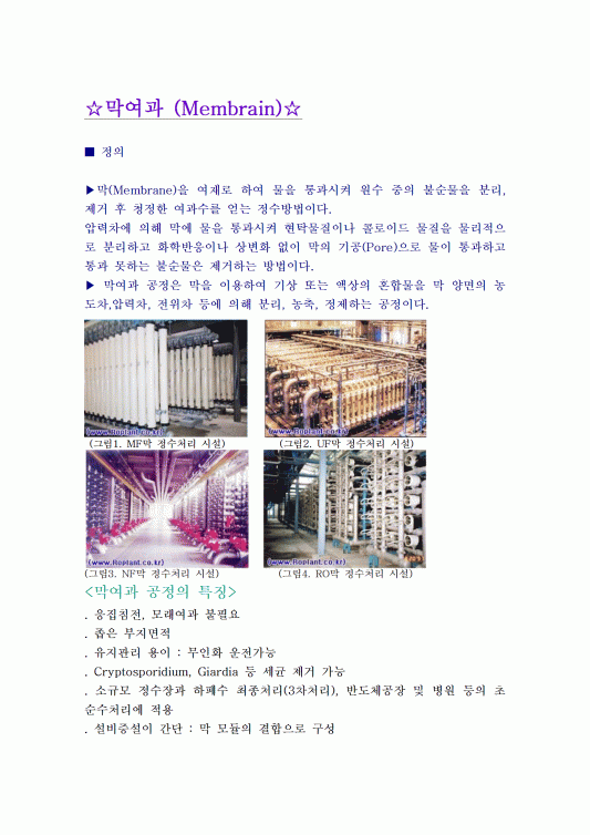 막여과의 모든것