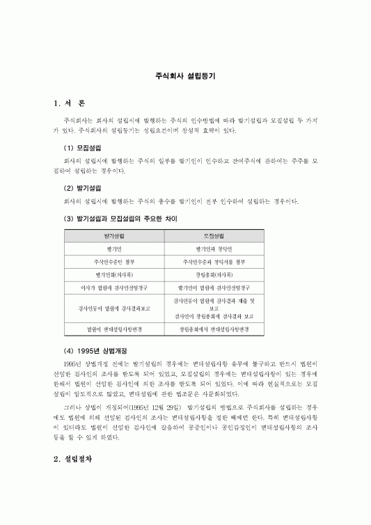주식회사 설립총설
