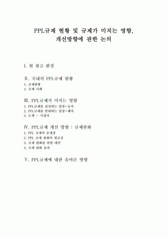 PPL규제 현황 및 규제가 미치는 영향, 개선방향에 관한 논의