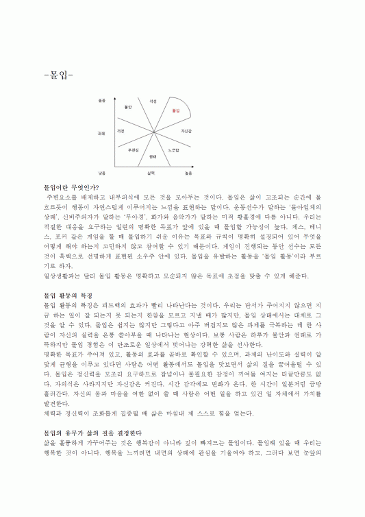 몰입이란 무엇인가(주의, 집중, 몰입의 관계)