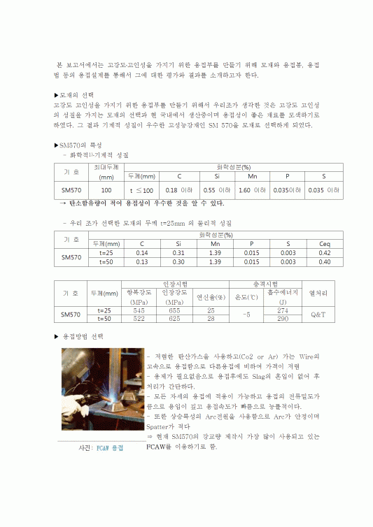 고강도 고인성을 가지는 용접부 설계