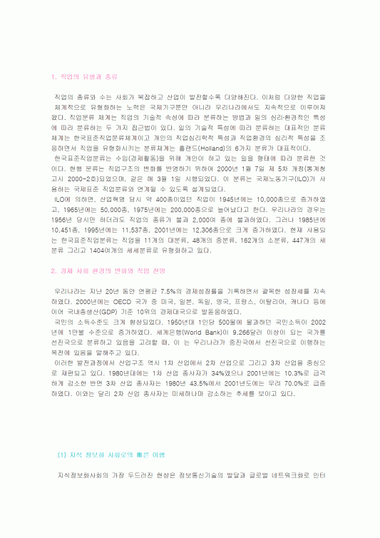 직업 세계의 트렌드