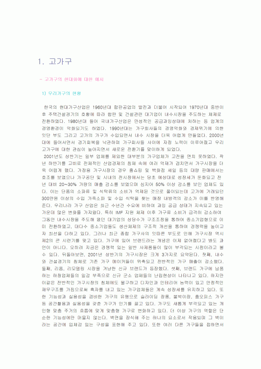 가정용 가구 시장조사