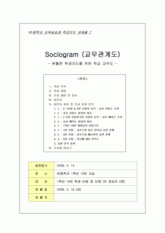 교우관계도(Sociogram)