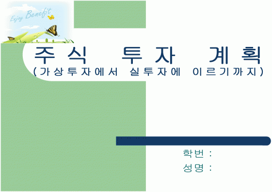 주식투자 계획