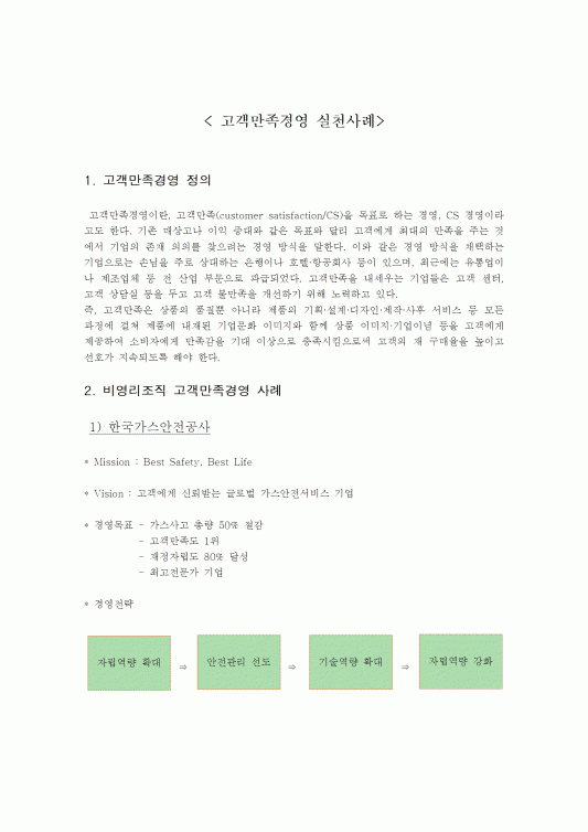 고객만족경영사례