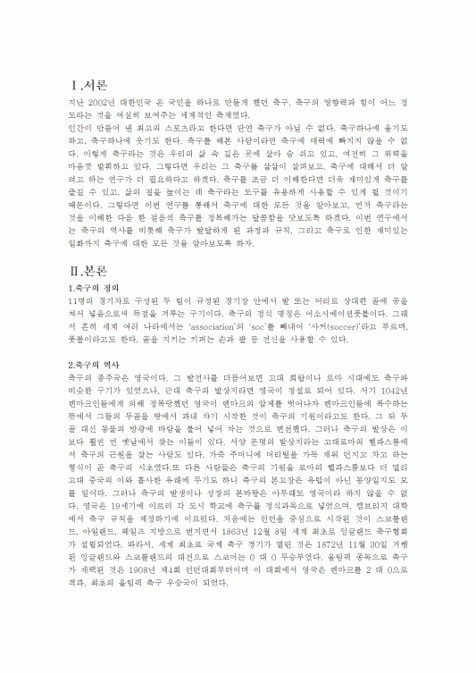 축구에 관한 모든 것(정의, 역사, 규칙, 기술, 리그, 일화)
