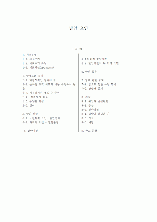 발암요인 레포트 자료