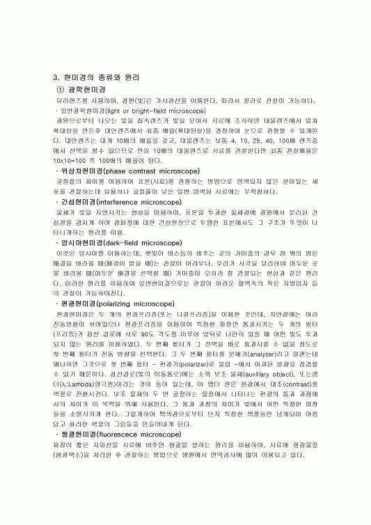 [공학/컴퓨터/통신] 현미경의 종류와 원리