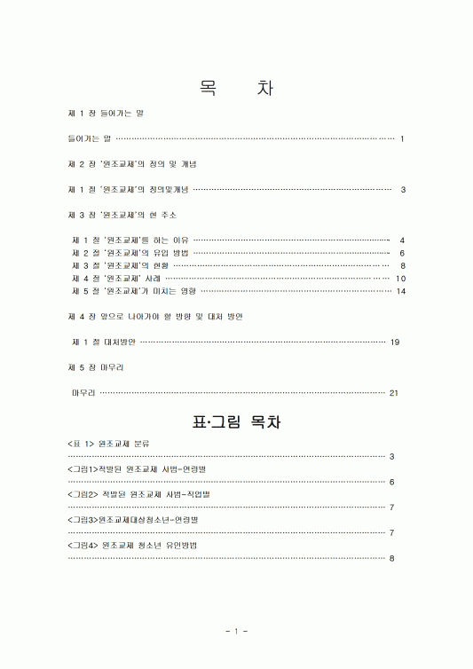 원조교제’의 정의 및 개념 원조교제’의 현 주소 앞으로 나아가야 할 방향 및 대처 방안