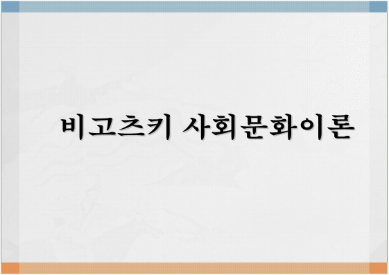 비고츠키 사회 문화이론