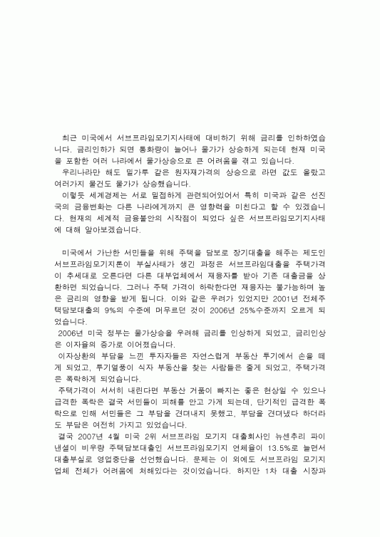 미국금율불안과 세계경제
