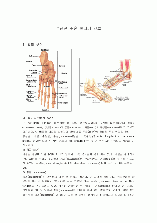 [논문] 족관절 수술 환자의 간호