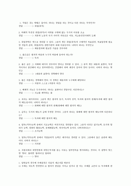 취업인을 위한 쓰기와 말하기