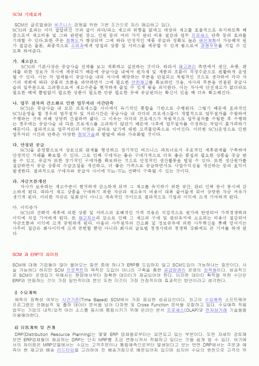 SCM 기대효과 레포트 자료