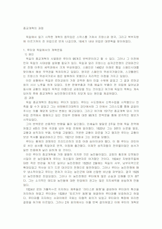 종교개혁의 과정