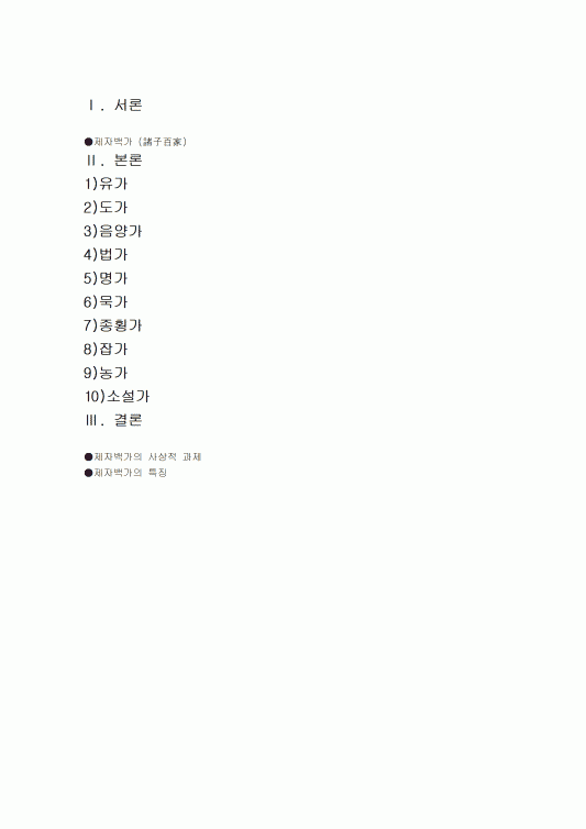 제자백가사상