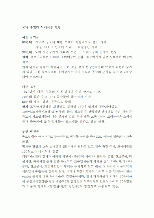 국내 주얼리 시장 현황