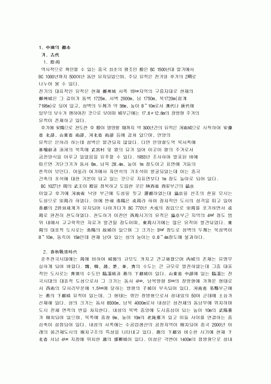 동양도시사 레포트 자료