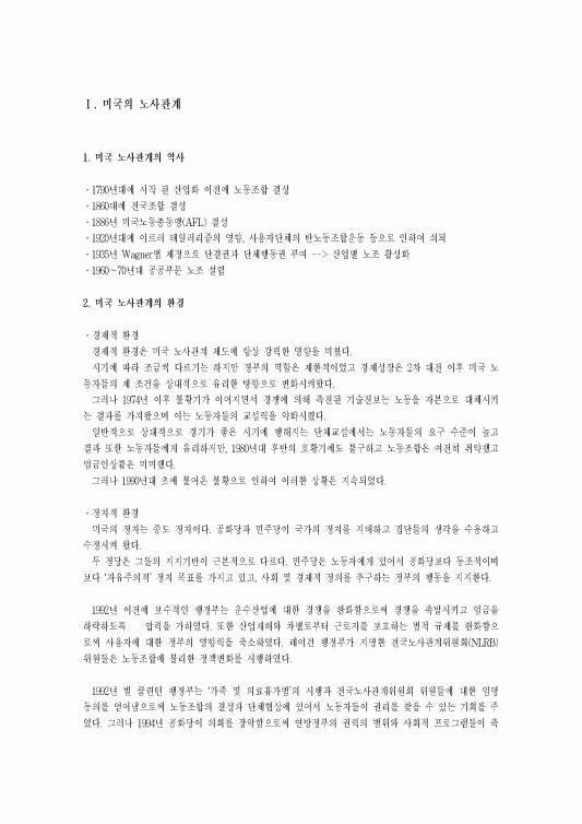 미국과 영국의 노사관계