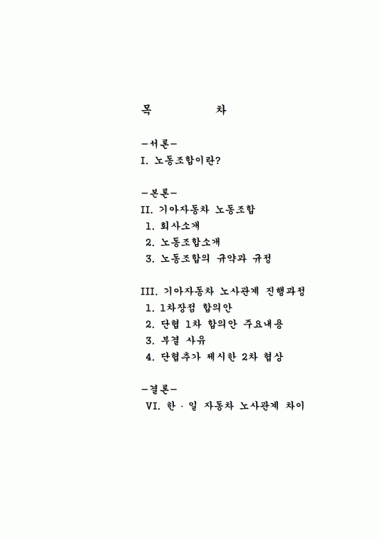 기아 자동차 노사관계