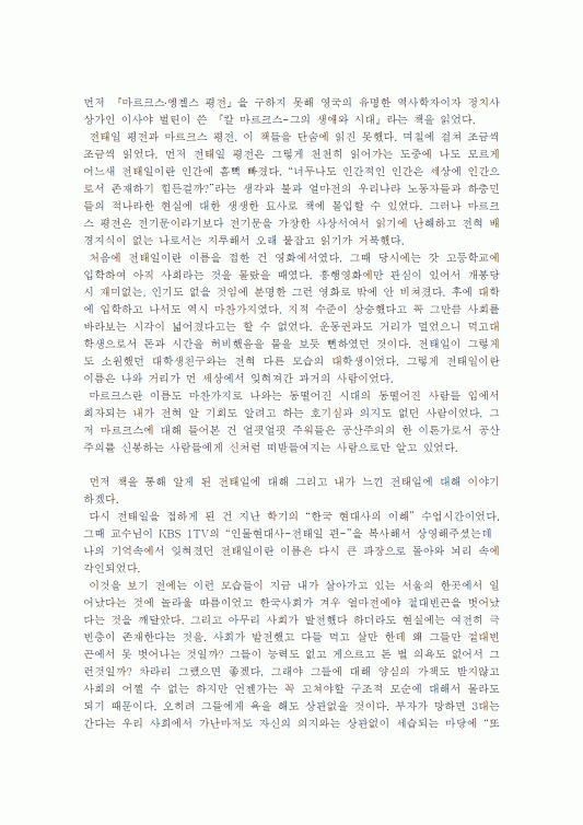 전태일평전감상문
