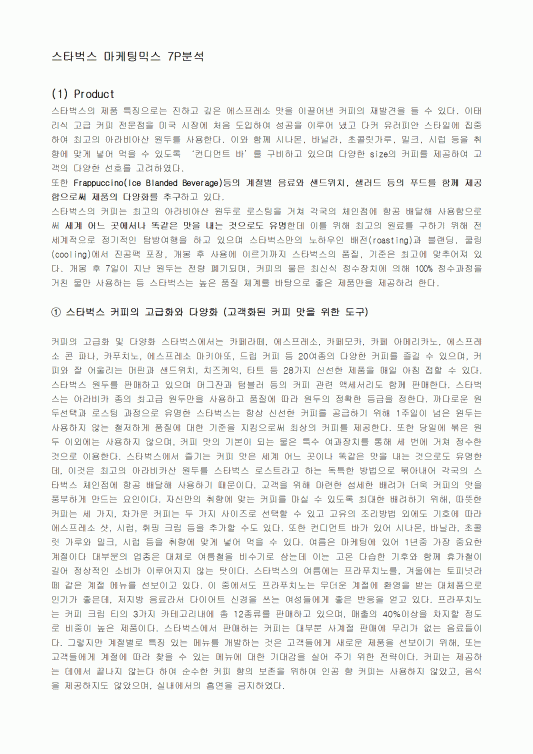 [사회과학] 스타벅스 마케팅 분석