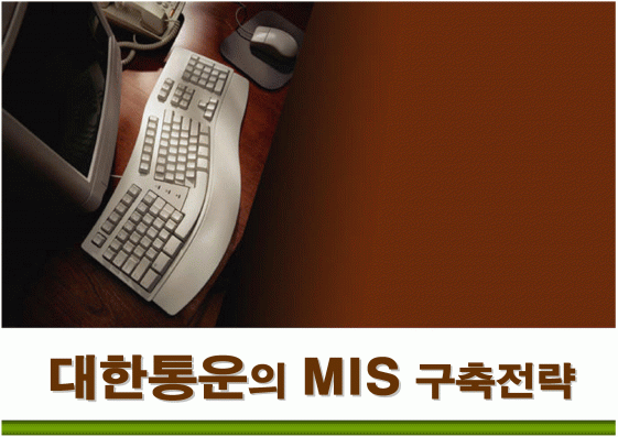 대한통운의 MIS(경영정보시스템) 구축전략